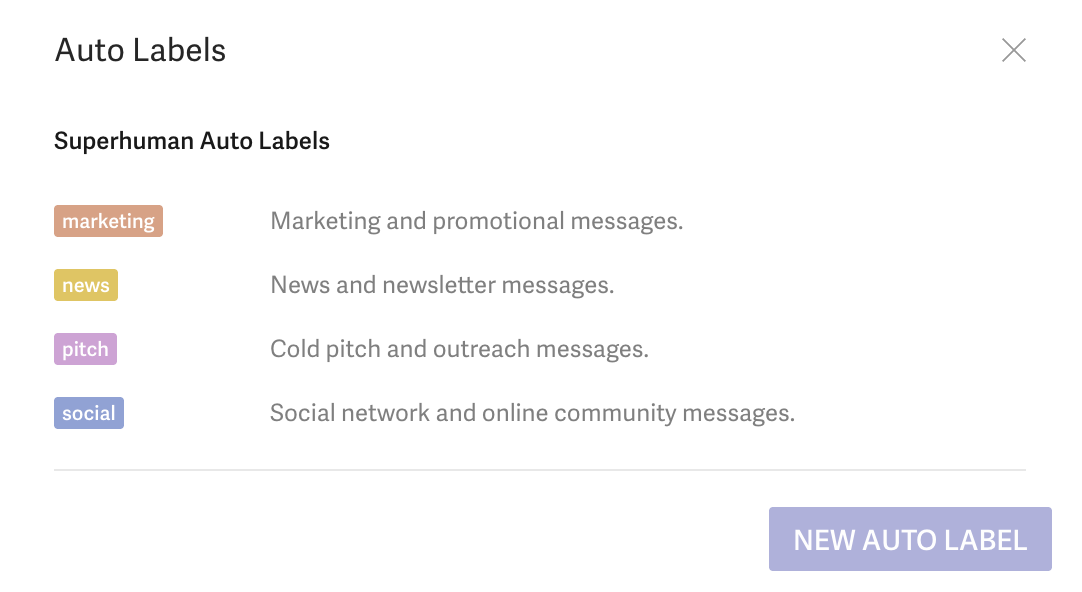 Auto Labels – Superhuman