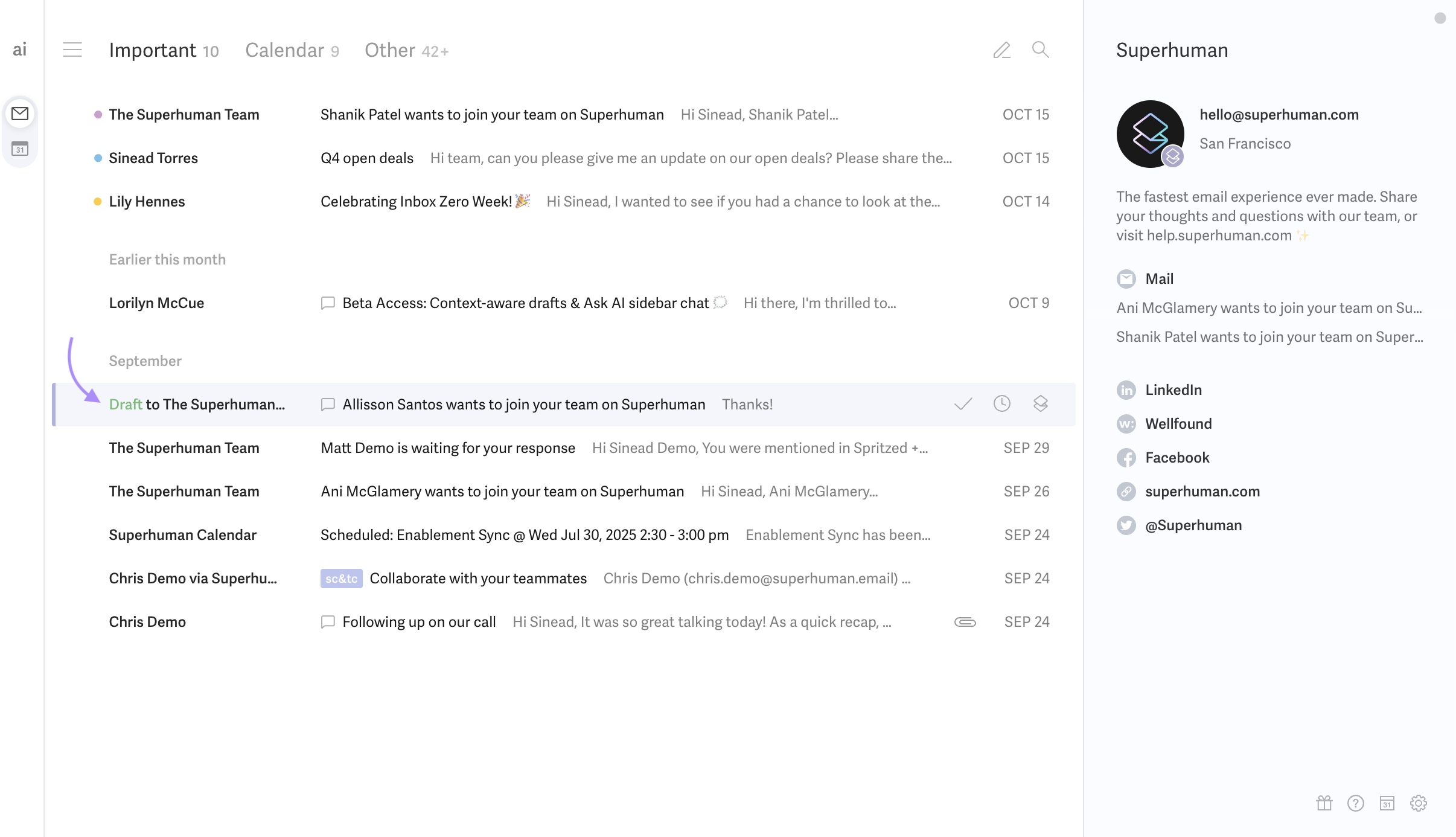 Shared Drafts – Superhuman